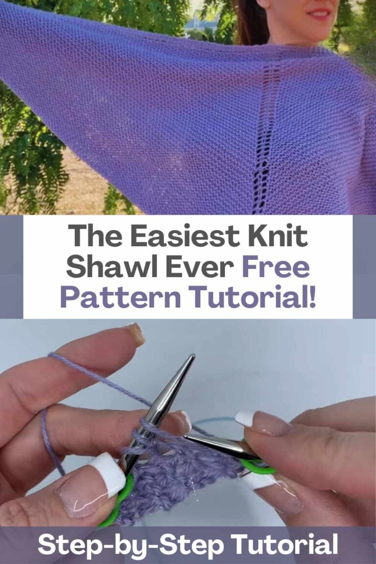 The Easiest Knit Shawl Ever Free Pattern Tutorial!