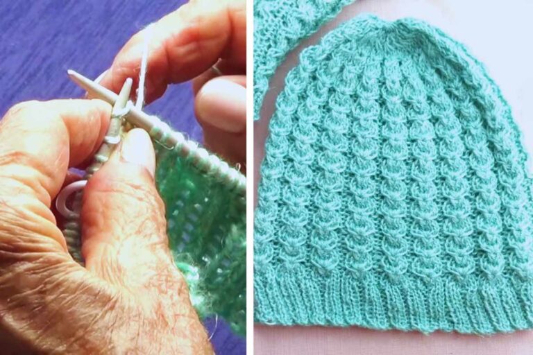 Learn to Knit Circular with this Lotus Flower Hat