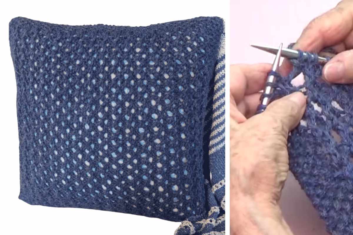 How To Knit a Nautical-Style Lace Cushion