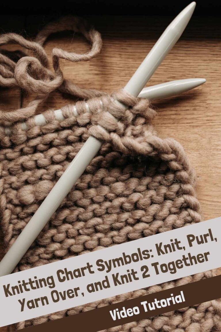 Knitting Chart Symbols: Knit, Purl, Yarn Over, and Knit 2 Together