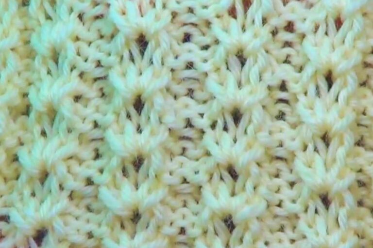 Learn to Knit this Little V Flowers Stitch