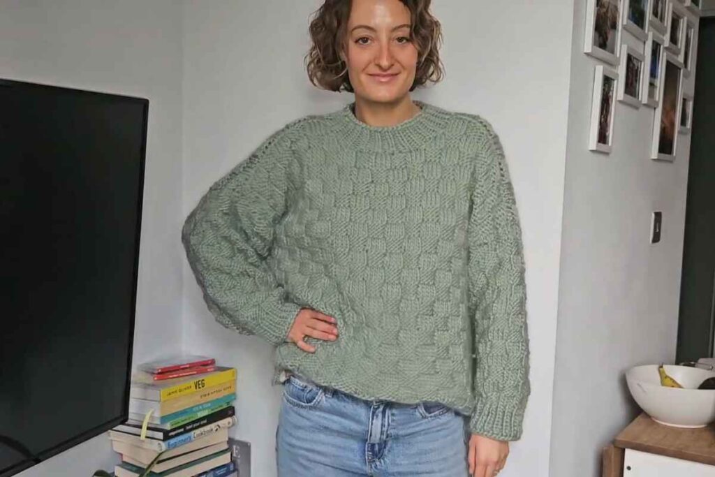 How to Knit a Basket Weave Sweater on Straight Needles