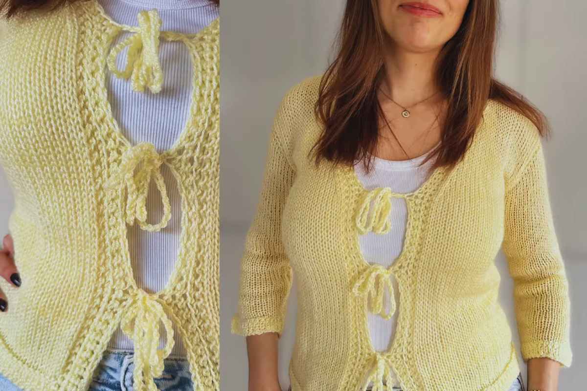 Create a Chic Tie-Front Cardigan Using Your Knitting Machine