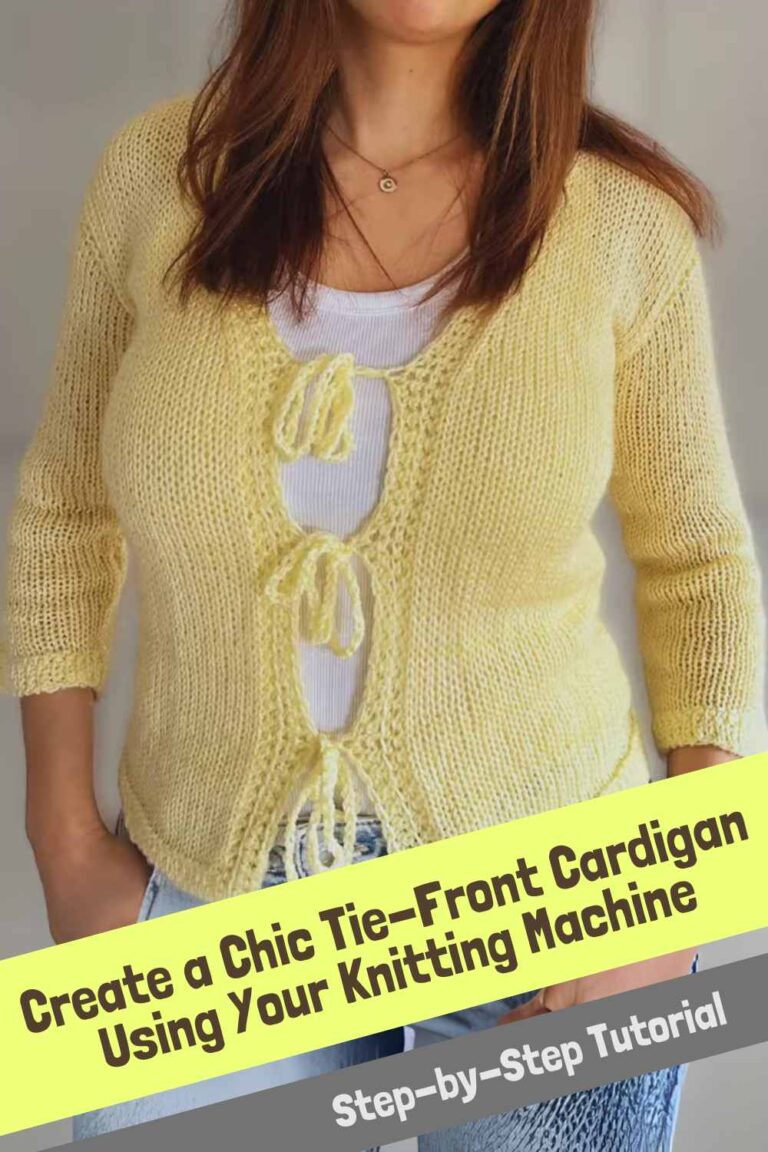 Create a Chic Tie-Front Cardigan Using Your Knitting Machine